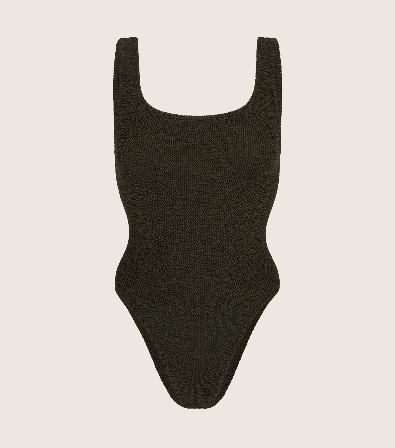 Square Neck Swim - Metallic Khaki | One Size Swimwear | Hunza G