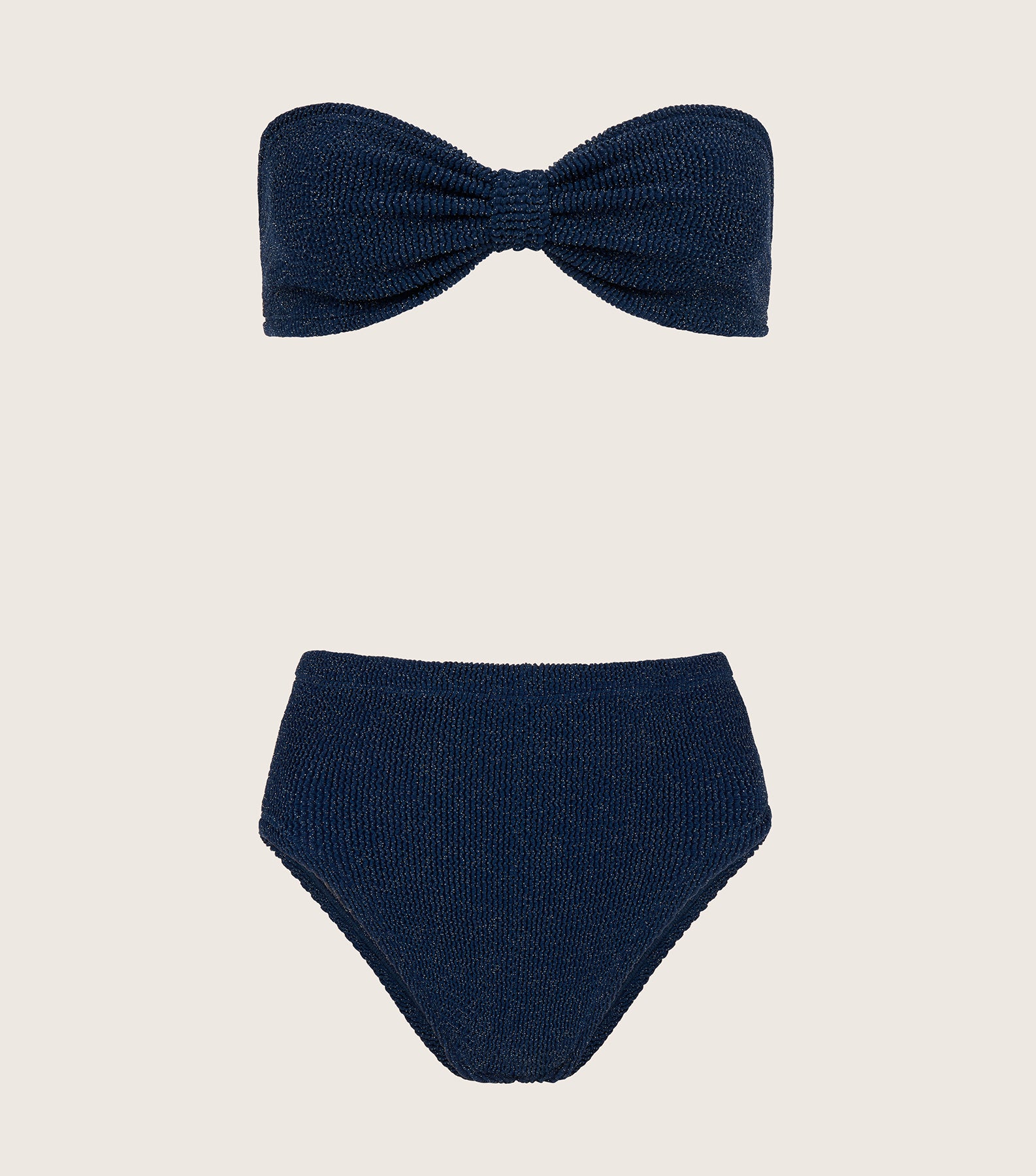 Ruby Bikini Lurex - Navy/Silver | One Size Swimwear | Hunza G