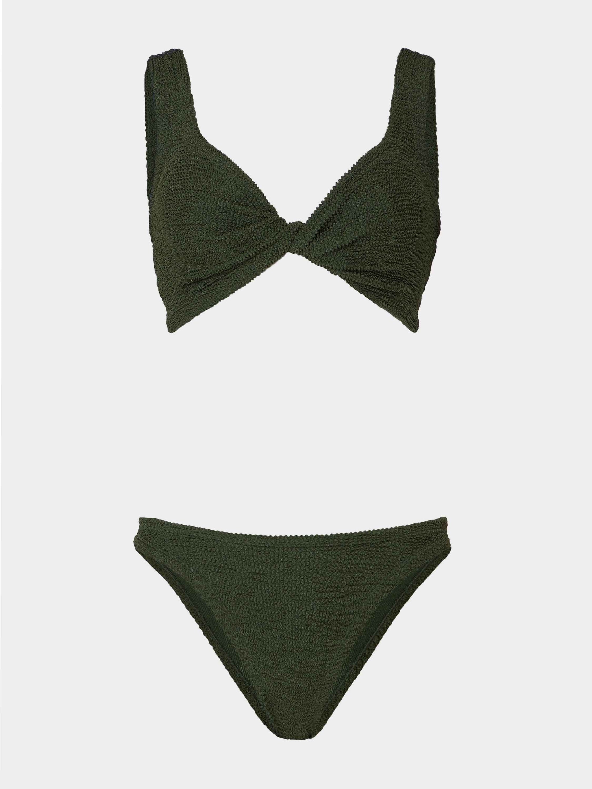 Juno Bikini - Metallic Khaki | One Size Swimwear | Hunza G