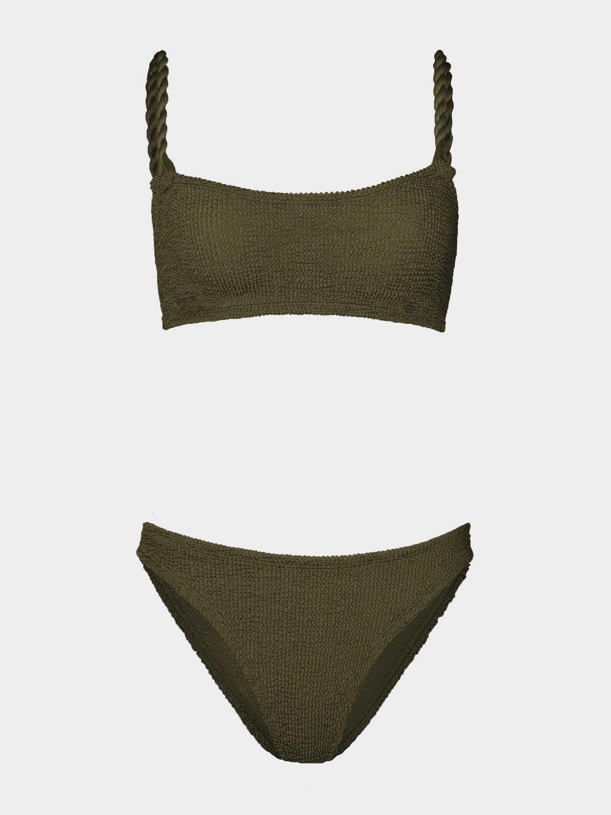 Phoebe Bikini - Metallic Khaki | One Size Swimwear | Hunza G
