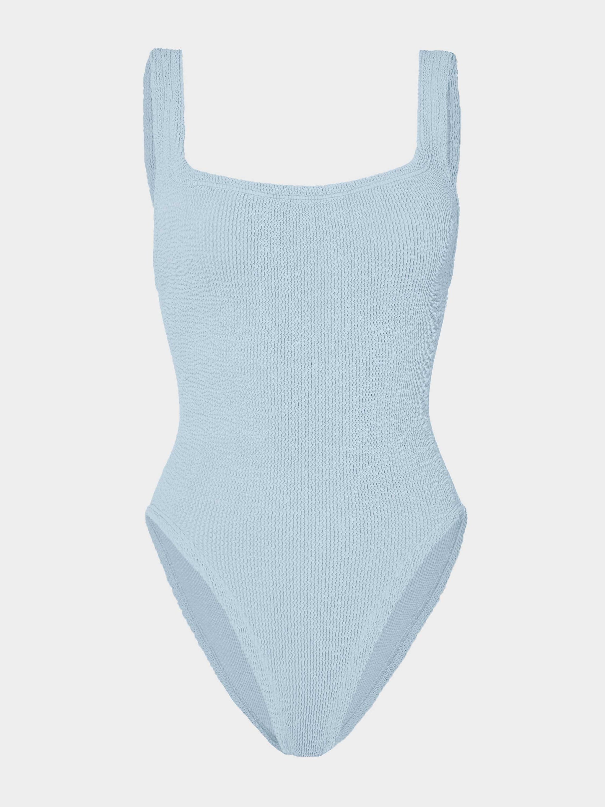 Square Neck Swim - Metallic Ice Blue | One Size Swimwear | Hunza G